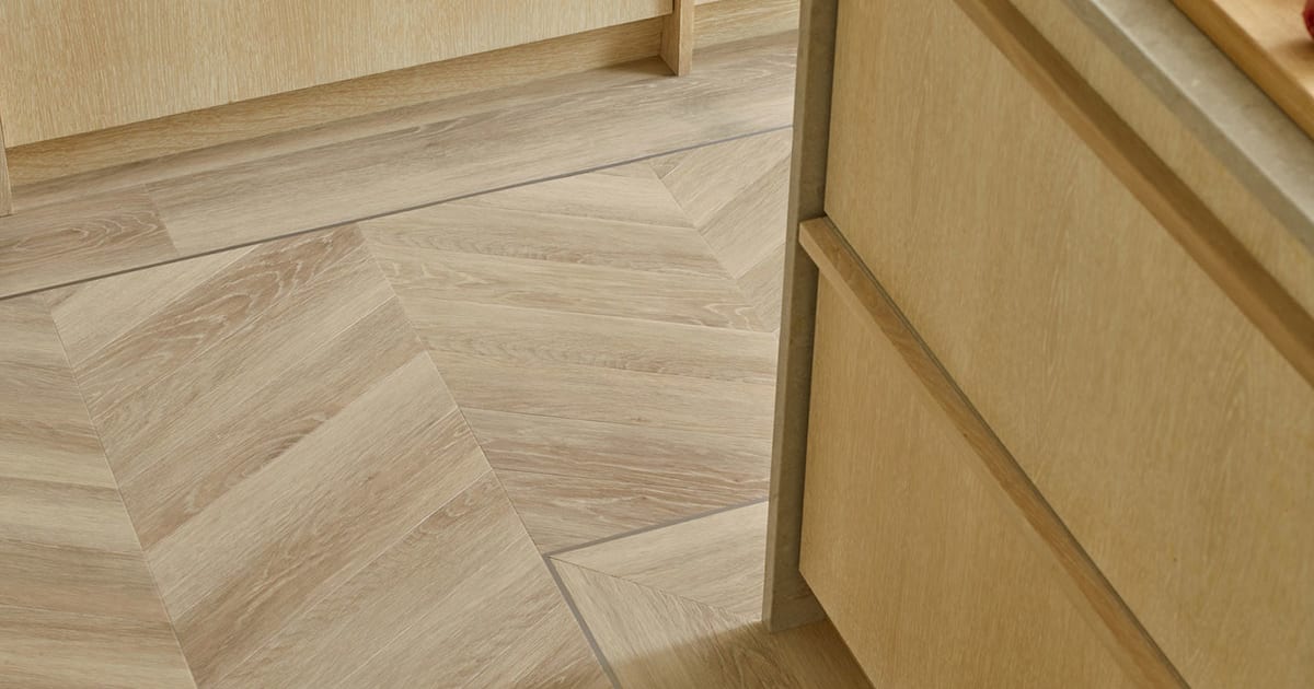 Foreshore Oak in Chevron | LVT Design flooring by Amtico
