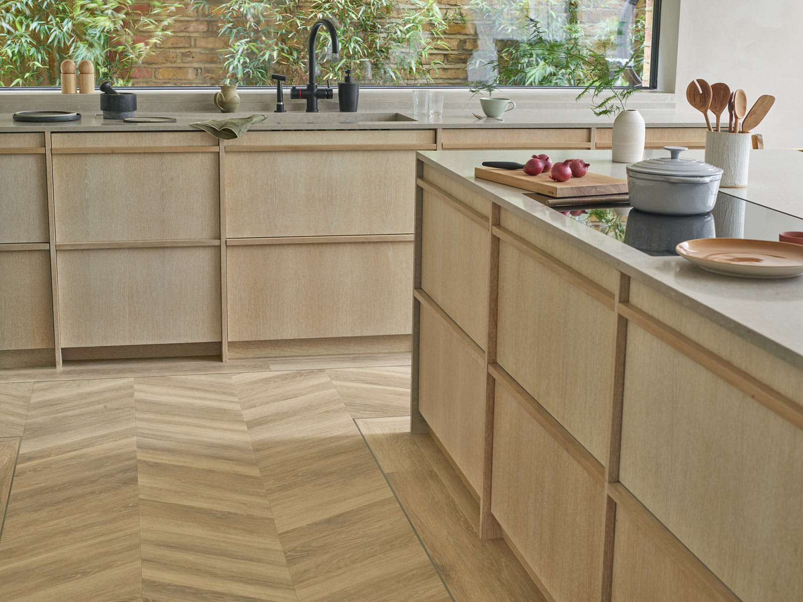 Foreshore Oak in Chevron | LVT Design flooring by Amtico